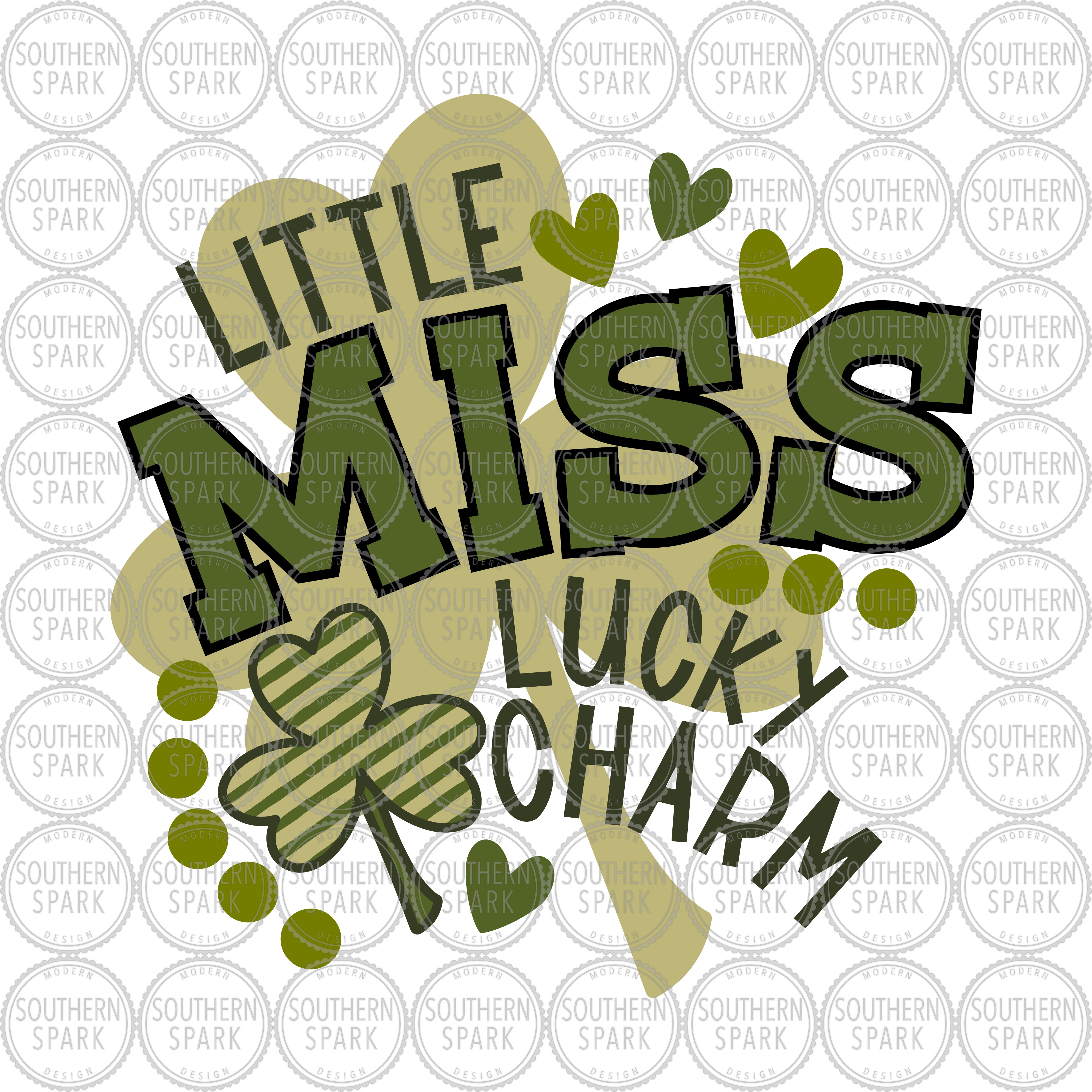 St. Patrick's Day SVG / Little Miss Lucky Charm / St. Patty / Shamrock ...