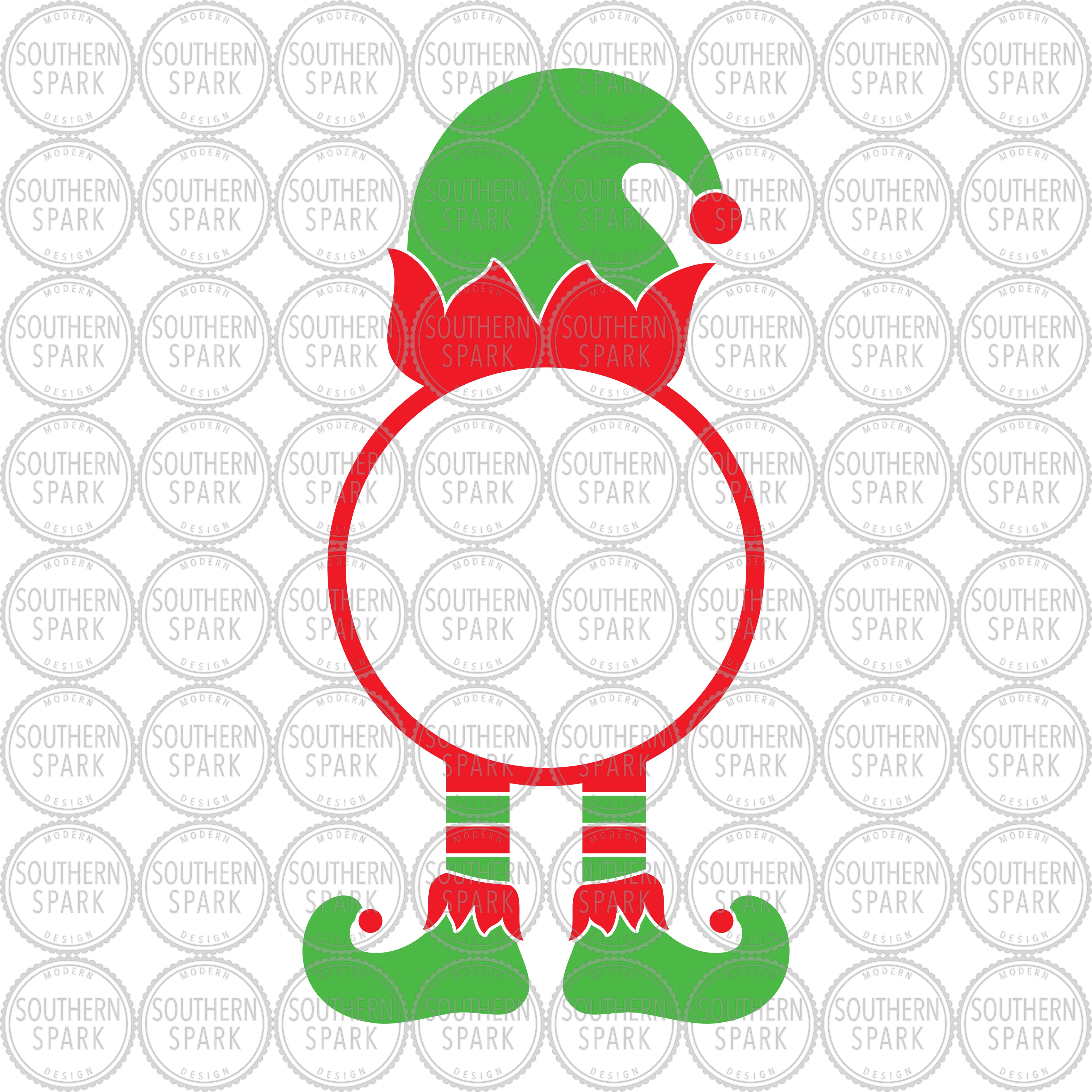 Christmas SVG / Christmas Elf Monogram SVG / Santa's Elf SVG / Monogra ...