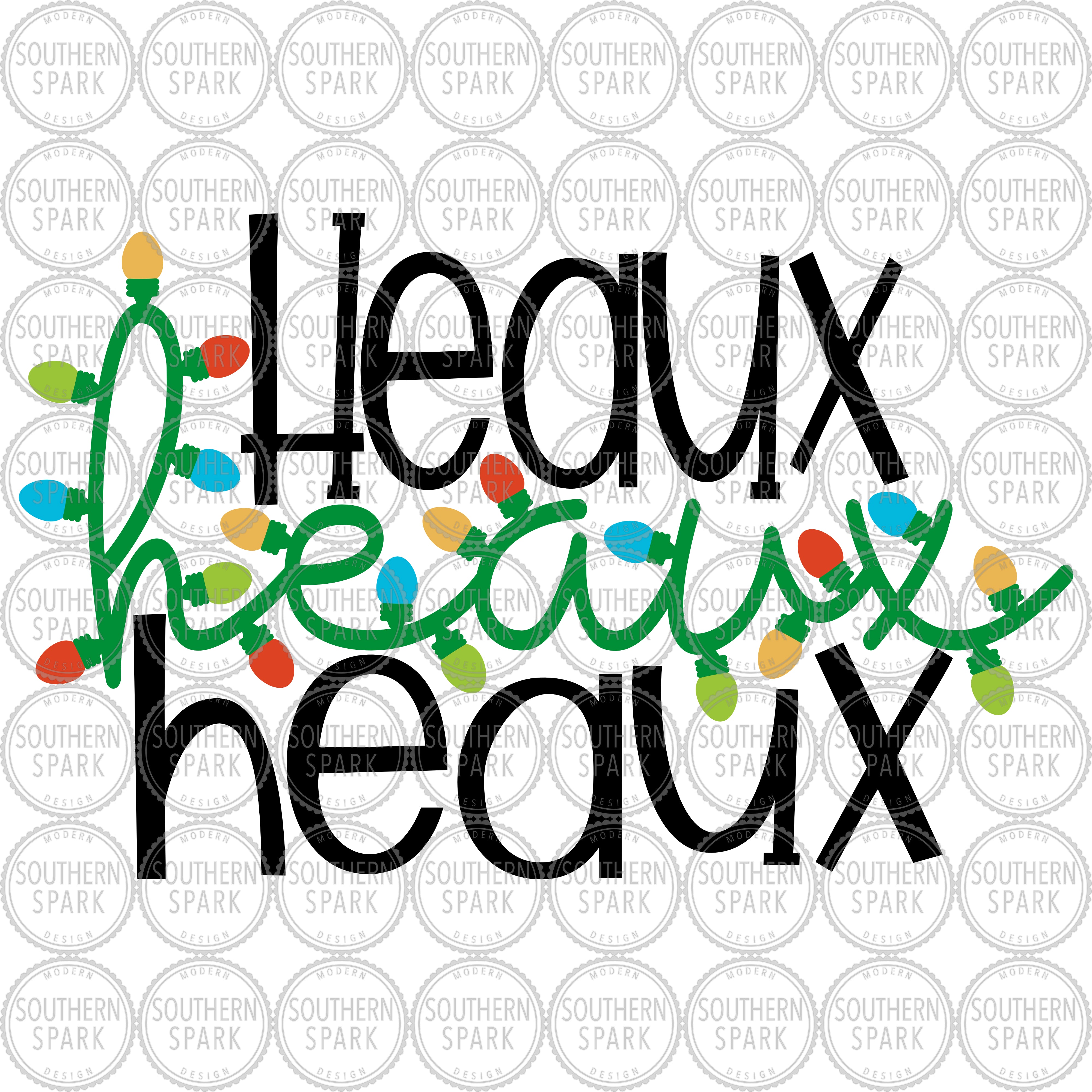 Heaux Heaux Heaux SVG / Merry Christmas SVG / Ho Ho Ho Christmas Light ...