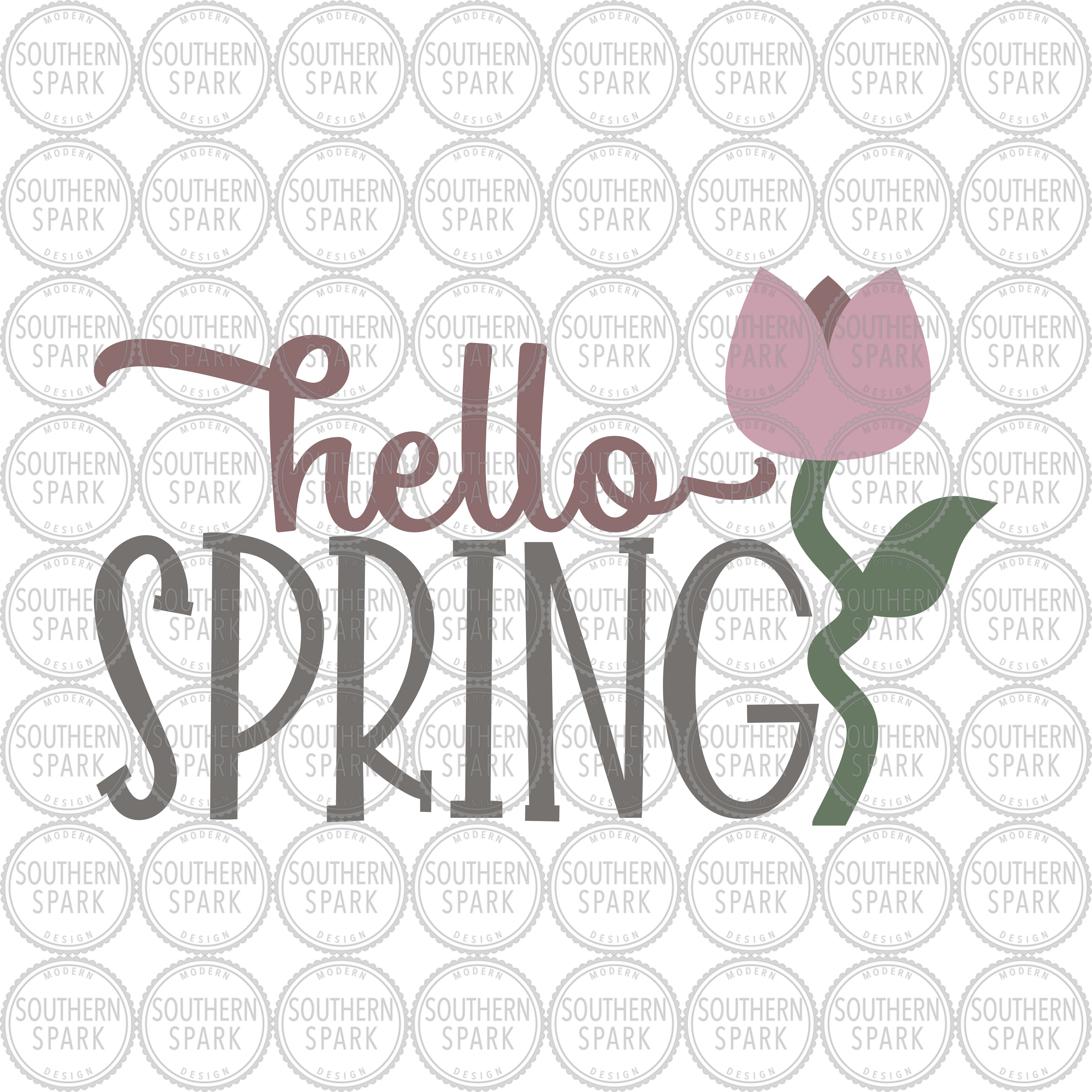 Easter SVG / Hello Spring / Easter / Hello Spring SVG / Tulip SVG / Sp ...