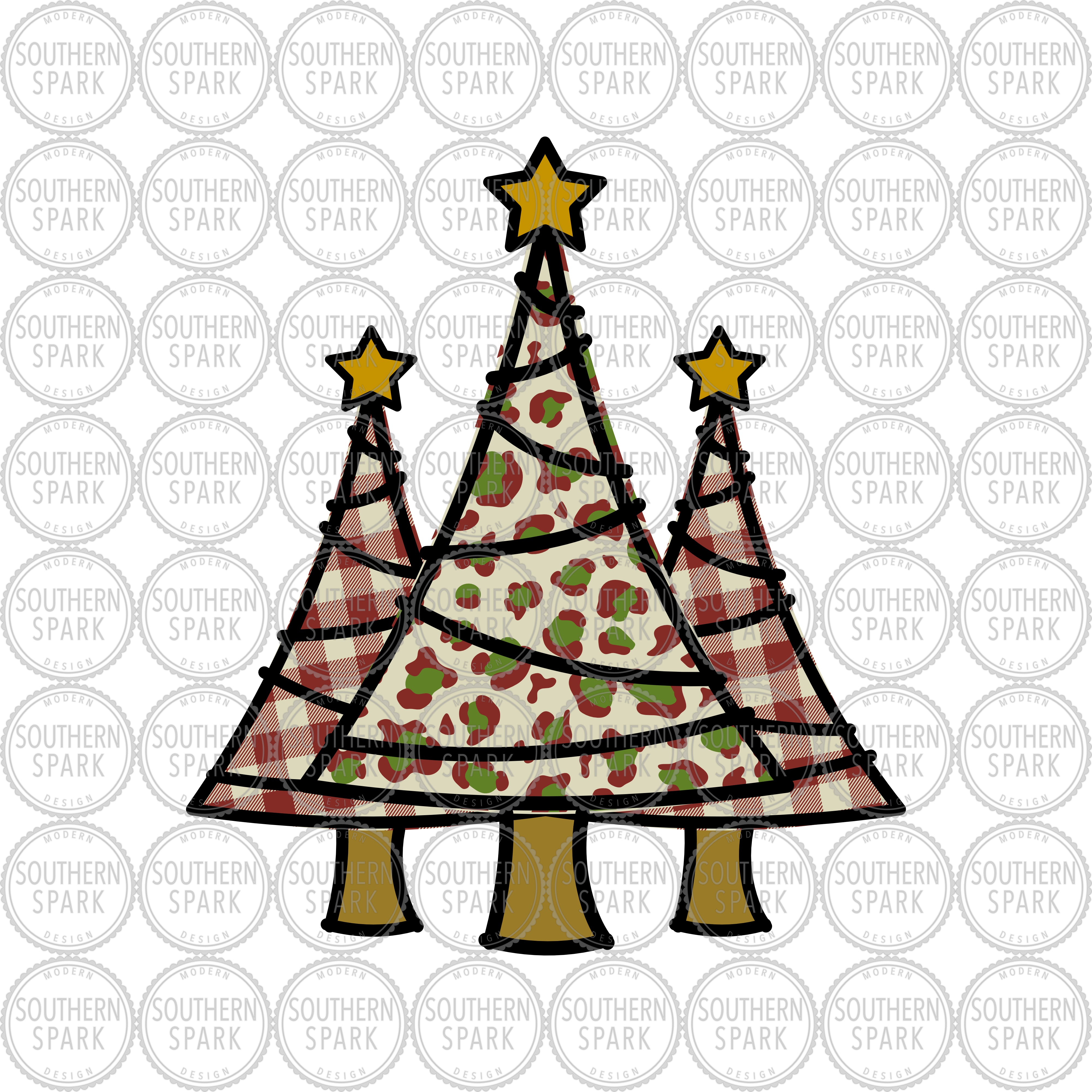 Merry Christmas SVG / Three Trees SVG / Christmas Trees SVG / Holidays ...